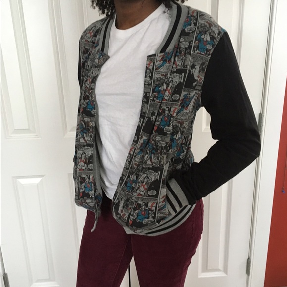 DC Comics | Jackets & Coats | Superman Comic Strip Jacket | Poshmark