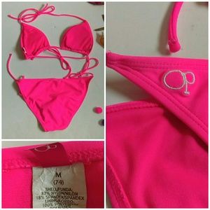 OP | Swim | Neon Pink Triangle Bikini | Poshmark
