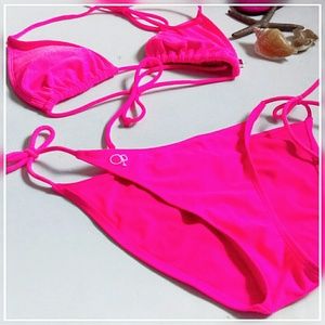 OP | Swim | Neon Pink Triangle Bikini | Poshmark