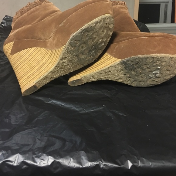 Rouge Helium | Shoes | Rouge Platform Wedge Wooden Heel Ankle Booties ...