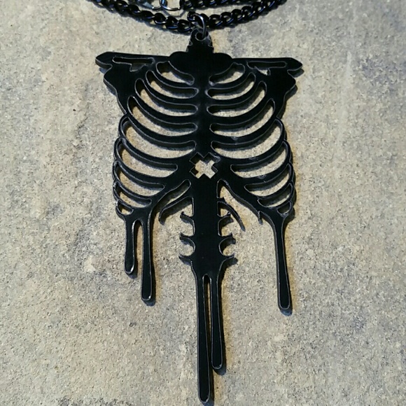 Jewelry | Huge Goth Skeleton Rib Cage Laser Cut Necklace | Poshmark