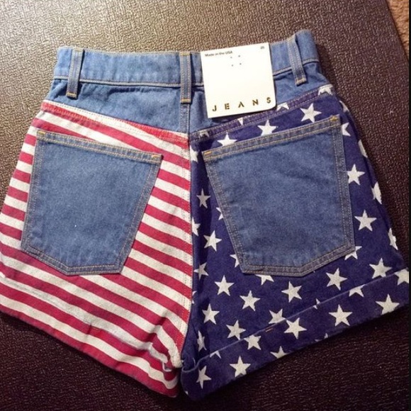 American Apparel | Shorts | American Apparel High Waisted American Flag ...