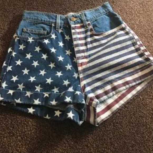 American Apparel | Shorts | American Apparel High Waisted American Flag ...