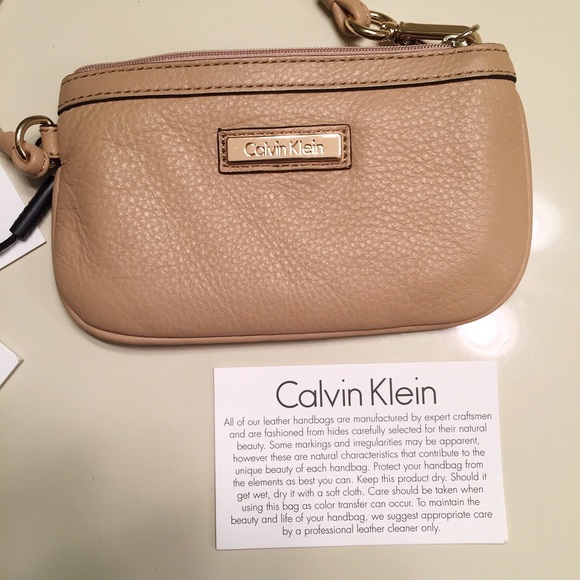 Calvin Klein | Bags | New Calvin Klein Genuine Leather Cream Color Bag ...