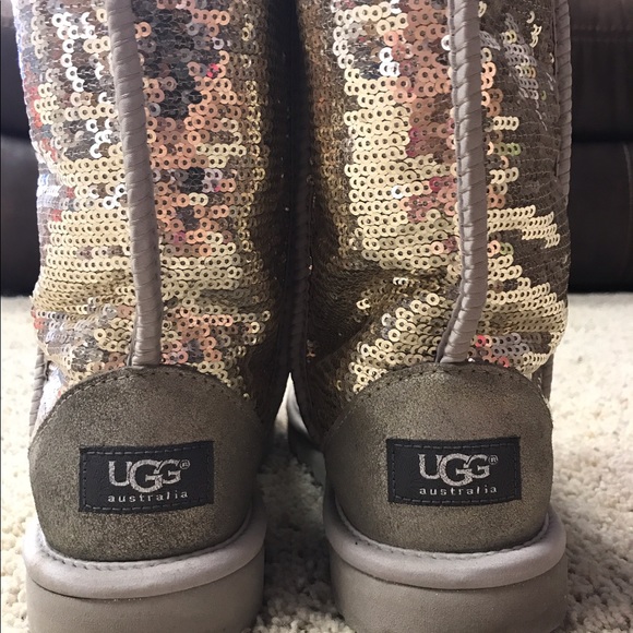 UGG | Shoes | Silver Sparkly Ugg Boots | Poshmark