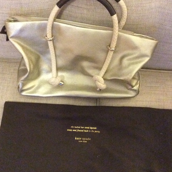 kate spade | Bags | Kate Space Metallic Rope Handle Tote | Poshmark