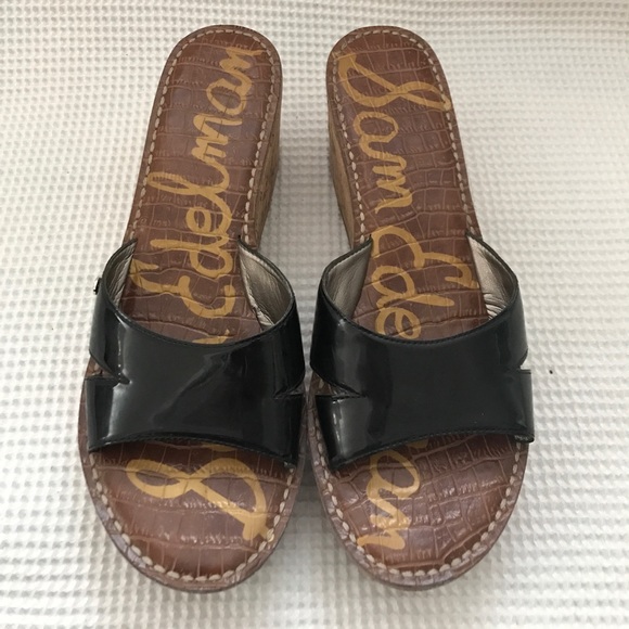 Sam Edelman | Shoes | Sam Edelman Reid Black Platform Cork Wedge | Poshmark