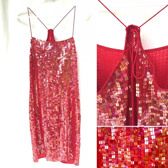 Jacob | Dresses | Jacob Women Dress Reddish Shimmery Hot Pink And ...