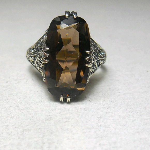 Jewelry | Sterling Silver Designer Natural Smokey Topaz Ring | Poshmark