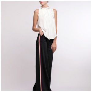 Tops | White Gathered Ruffle Neck Pleated Top D4 | Poshmark