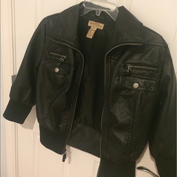 Paris Blues | Jackets & Coats | Faux Cropped Half Sleeve Leather Jacket ...