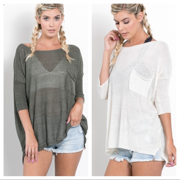 Desired Collection | Tops | Sold Out Lightweight Pocket Knit Top | Poshmark