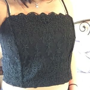 Express | Tops | Express Fancy Lace Cropped Top | Poshmark