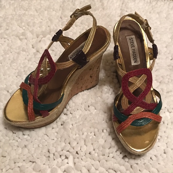 Steve Madden | Shoes | Hot Goldmulti Color Steve Madden Wedges | Poshmark