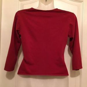 Merona | Tops | Merona Red 34 Sleeve V Neck T Shirt | Poshmark