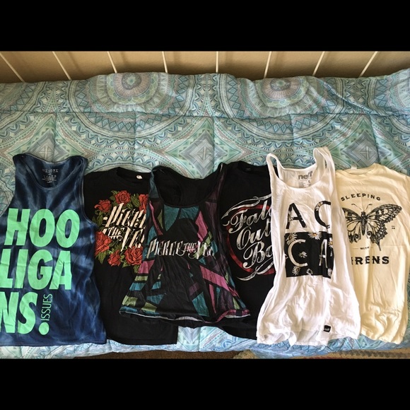 Hot Topic | Tops | 7 Barely Worn Band Shirts | Poshmark