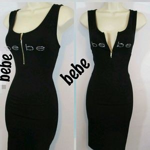 40% off bebe Dresses & Skirts - New bebe Zipper Deming mini DRESS Sexy ...