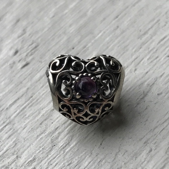 Pandora | Jewelry | Pandora Amethyst Heart Charm | Poshmark