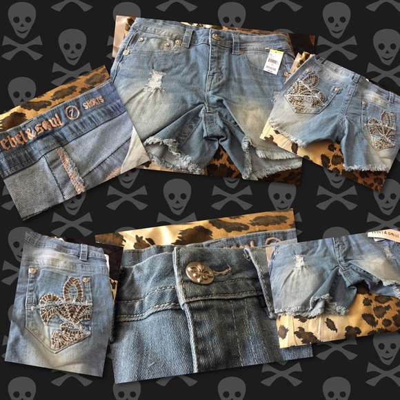 Rebel & Soul | Shorts | Nwt Rebel Soul Embellished Denim Shorts | Poshmark