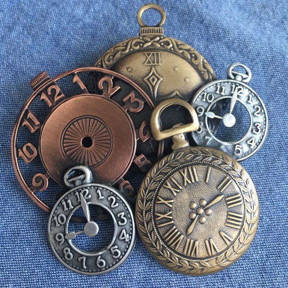 Jewelry | B1g1 Free Unique Pocket Watch Clock Themed Lapel Pin | Poshmark