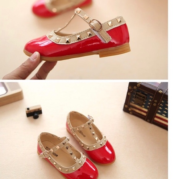 Shoes | Little Girls Red Flats Or Black | Poshmark