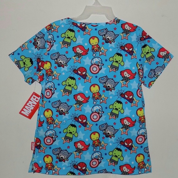 Marvel | Tops | Marvel Superheroes Scrub Top Vneck Plus Size | Poshmark