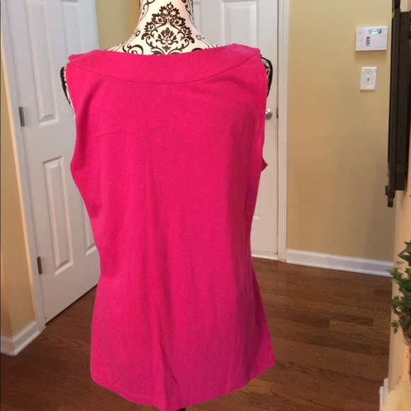 Kim Rogers | Tops | Kim Rogers Pink Tank Wbronze Accents Large | Poshmark