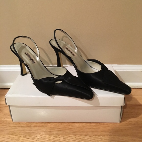 Caparros | Shoes | Elegant Black Silk Heels From Caparros Size 85 ...