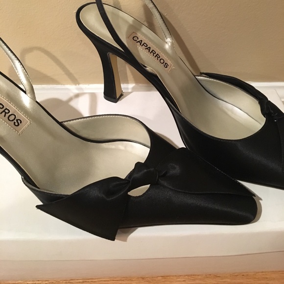 Caparros | Shoes | Elegant Black Silk Heels From Caparros Size 85 ...