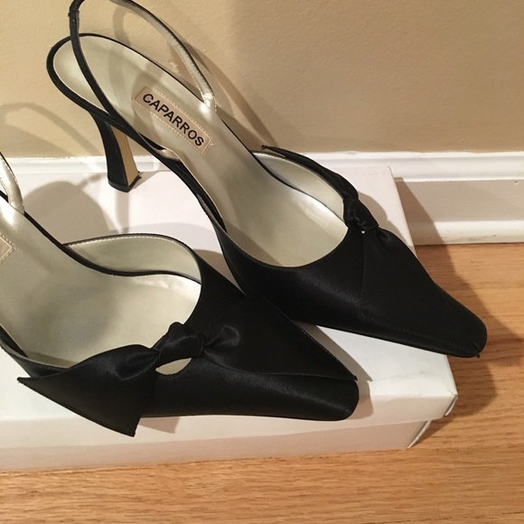 Caparros | Shoes | Elegant Black Silk Heels From Caparros Size 85 ...