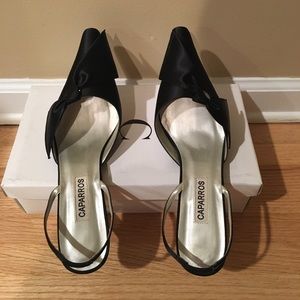 Caparros | Shoes | Elegant Black Silk Heels From Caparros Size 85 ...