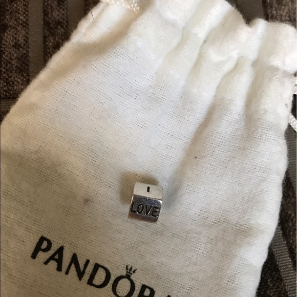 Pandora | Jewelry | Authentic Pandora Two Tone I Love You Charm | Poshmark
