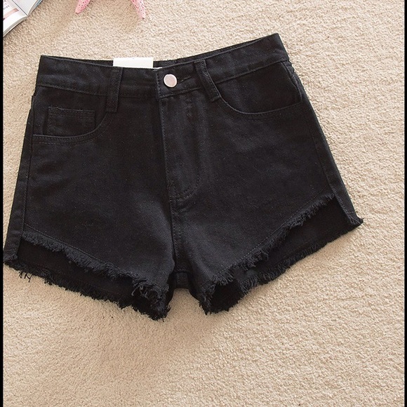 Shorts | High Waisted Cut Off Black Denim Shorts | Poshmark