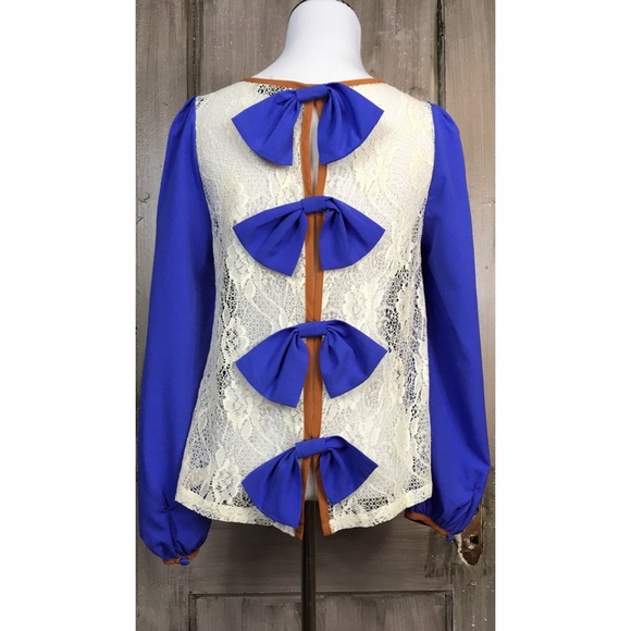 Rye | Tops | Periwinkle Blue Long Sleeve Bow Top | Poshmark