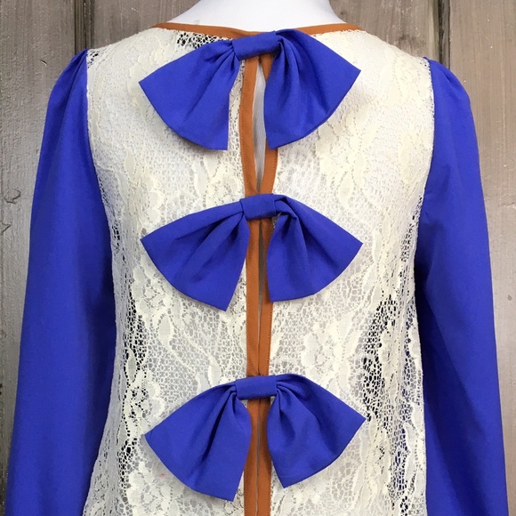 Rye | Tops | Periwinkle Blue Long Sleeve Bow Top | Poshmark