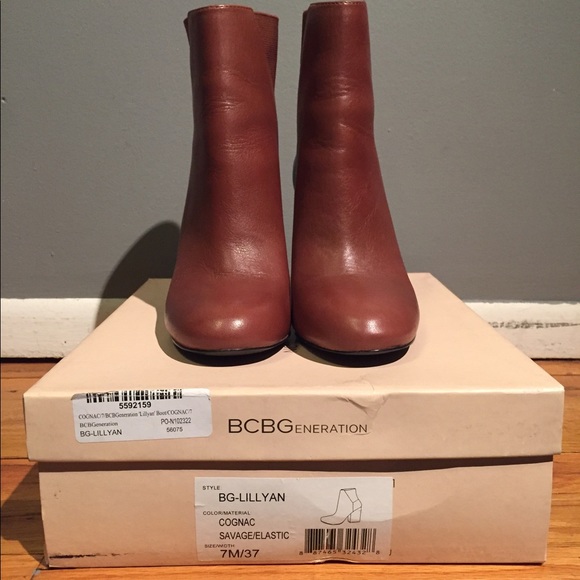 BCBGeneration | Shoes | Bcbgeneration Cognac Leather Ankle Boots In ...