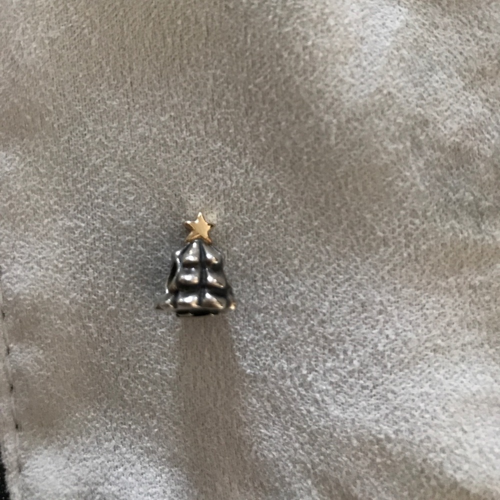 14k Gold Christmas Tree Pandora Charm - Gem