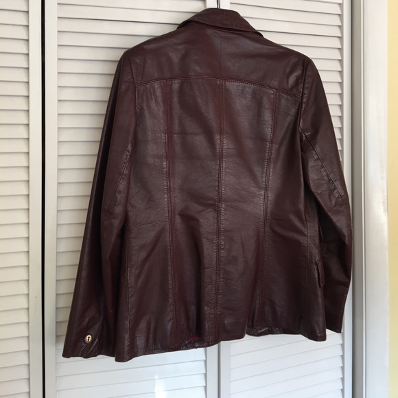 Etienne Aigner | Jackets & Coats | Vintage Burgundy Leather Jacket By ...