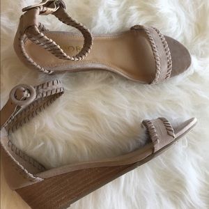 Report | Shoes | Report Miriam Taupe Low Wedge Heel Sandals | Poshmark