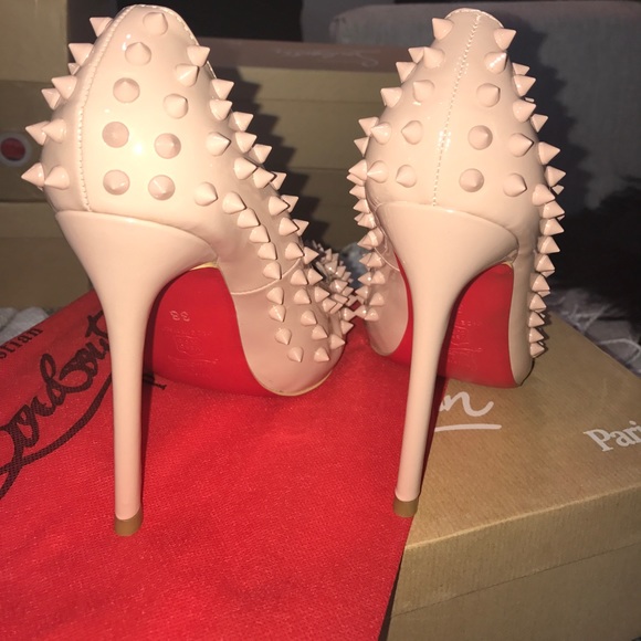 Christian Louboutin | Shoes | Nude Spiked Loubs | Poshmark