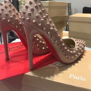 Christian Louboutin | Shoes | Nude Spiked Loubs | Poshmark