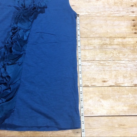 LOFT | Tops | Blue Loft Ruffle Tank Top | Poshmark