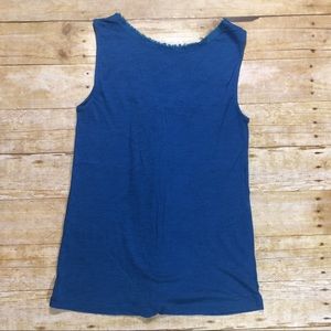 LOFT | Tops | Blue Loft Ruffle Tank Top | Poshmark