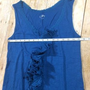 LOFT | Tops | Blue Loft Ruffle Tank Top | Poshmark