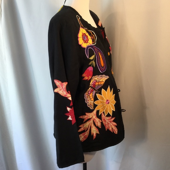 Indigo Moon | Jackets & Coats | Indigo Moon Black Floral Butterfly ...