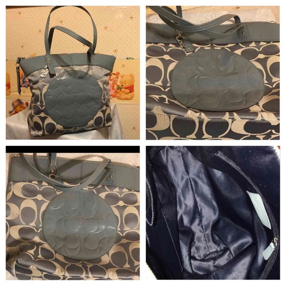Coach | Bags | Coach Signature Blue Large Tote Model F833 | Poshmark