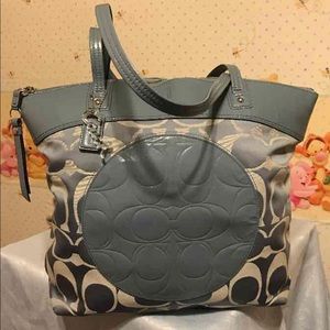 Coach | Bags | Coach Signature Blue Large Tote Model F833 | Poshmark