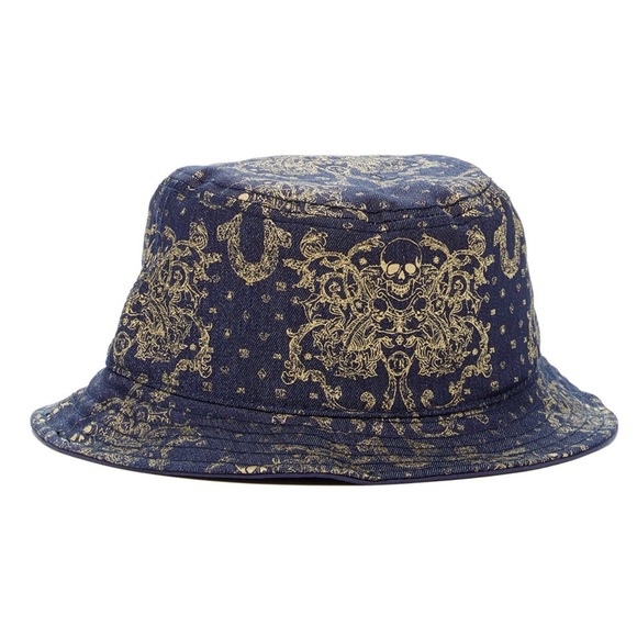 True Religion | Accessories | True Religion Black Metallic Gold Skull ...