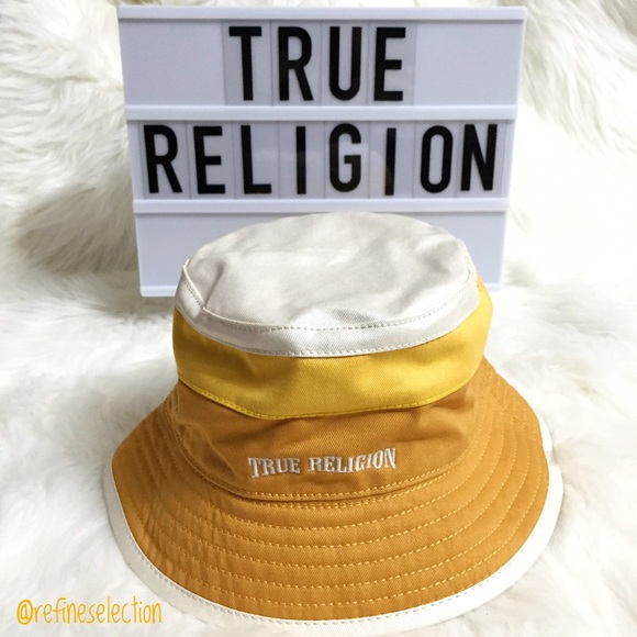 True Religion | Accessories | True Religion Yellow White Reversible ...