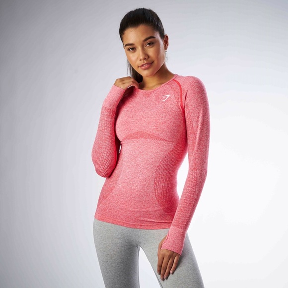 Gymshark | Tops | Gymshark Long Sleeve Top Pink Sherbet Xs | Poshmark